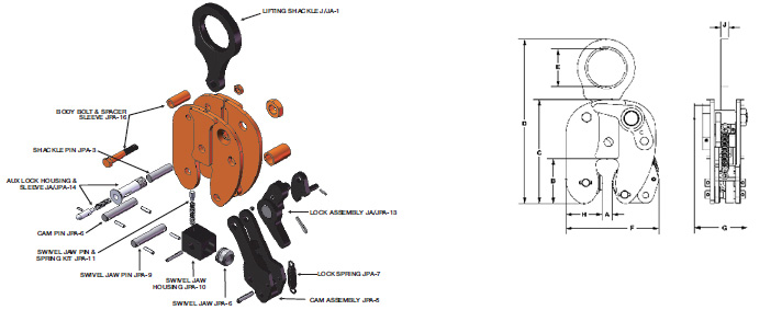 Renfroe Model JA Vertical Locking Clamp
